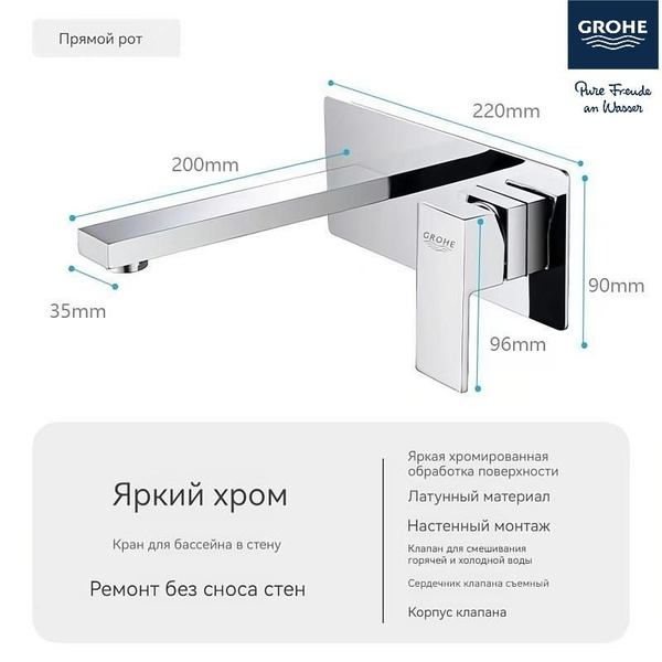 GROHE смеситель для раковины скрытого монтажа - купить с доставкой по ...