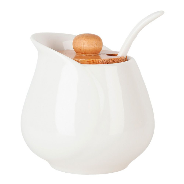 Сахарница с ложкой "Naturel" 8*8*8см. объем 180мл. из фарфора Nouvelle ...