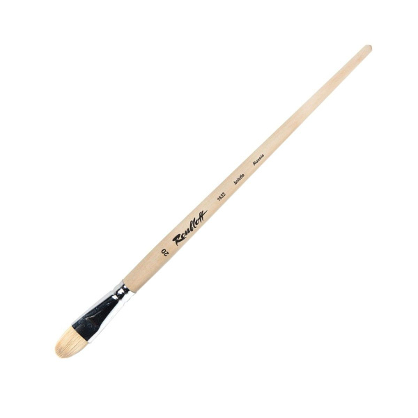 Кисть щетина овальная длинная ручка "1632" №20 для масла, акрила, гуаши ...