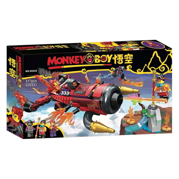 Конструктор LARI (BELA) Monkey Boy: Бешеный турболёт Ред Сана, 317 дет ...