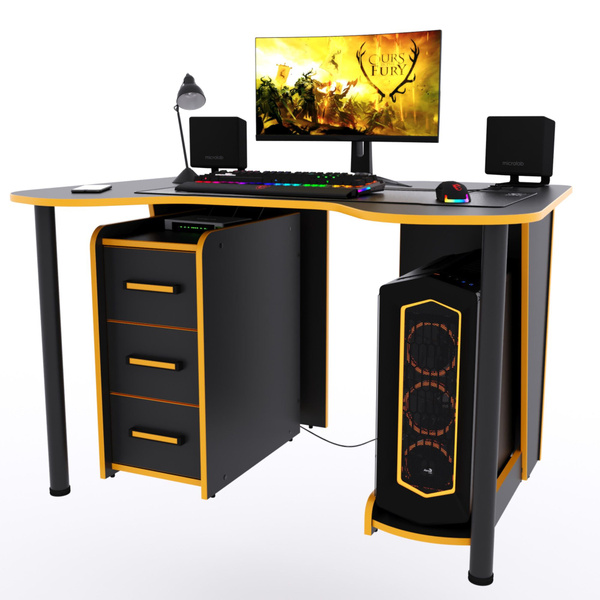 Игровой компьютерный стол Stalkermebel Stark с тумбой, 120х90х75 см ...