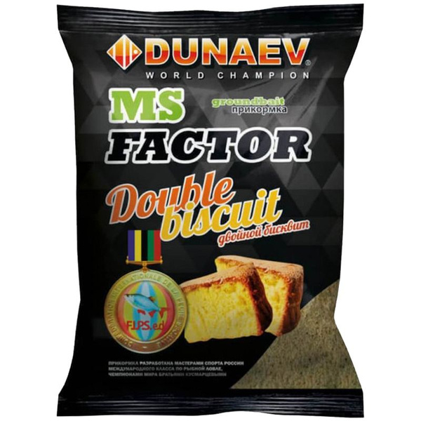 Прикормка натуральная Dunaev MS FACTOR Бисквитный взрыв (Двойной) 1 кг / Прикормка Дунаев ...