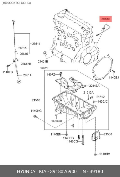 Датчик положения коленвала hyundai accent Hyundai-KIA 3918026900 ...