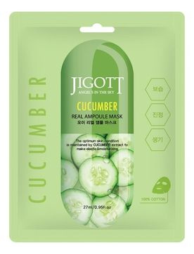 Тканевая маска для лица с экстрактом огурца JIGOTT CUCUMBER REAL ...