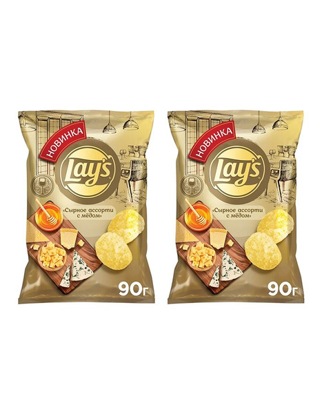 Чипсы картофельные Lay's Сырное ассорти с мёдом, 2 уп по 90 гр - купить с доставкой по выгодным ...