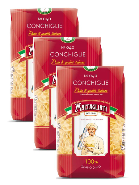 Макаронные изделия Maltagliati № 040 Ракушки мелкие, 450 г х 3 шт ...