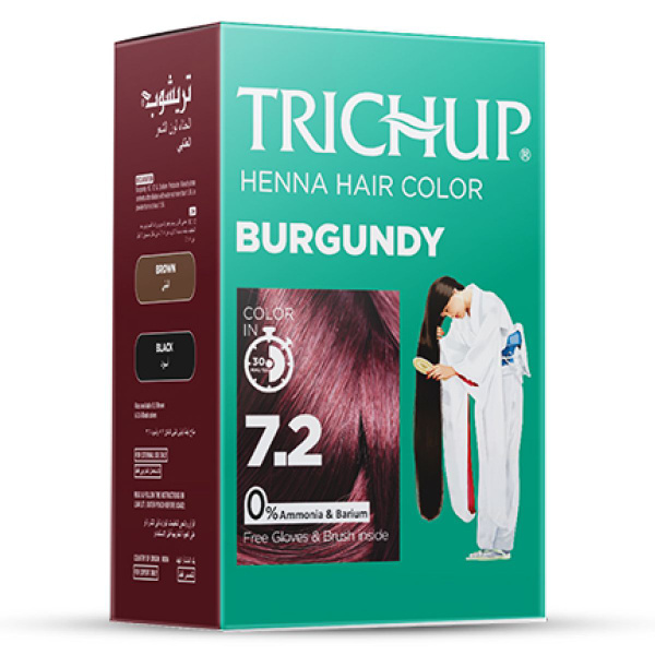 Краска для волос Vasu Trichup Henna Hair Color Burgundi бургунди на ...