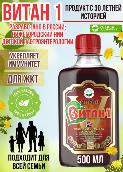 Вопросы и ответы о Сироп Витан-1 Родник Здоровья – OZON (693102201)