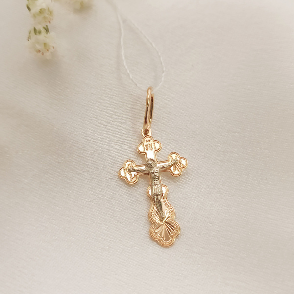 Крестик золотой женский 585 пробы / крест православный / крест ...