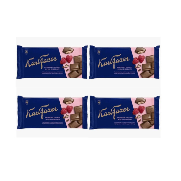 Шоколад Karl Fazer со вкусом малины, 4 шт по 121 г - купить с доставкой ...