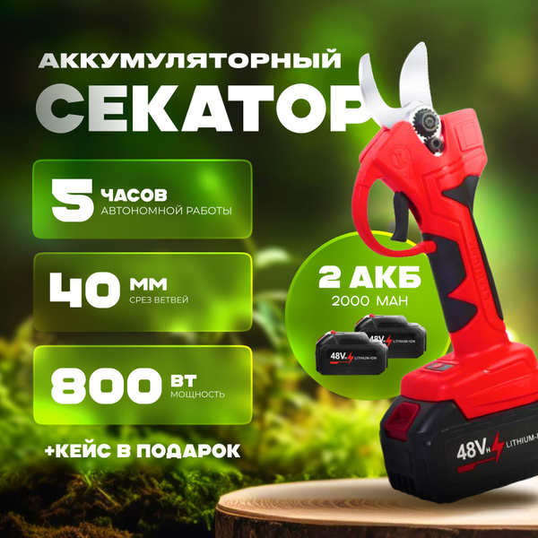 Секатор аккумуляторный садовый с 2 аккумуляторами. Секатор ...