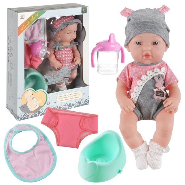 Игровой набор Junfa Пупсl 35 см с горшком, поильником, нагрудником и трусиками - купить с ...