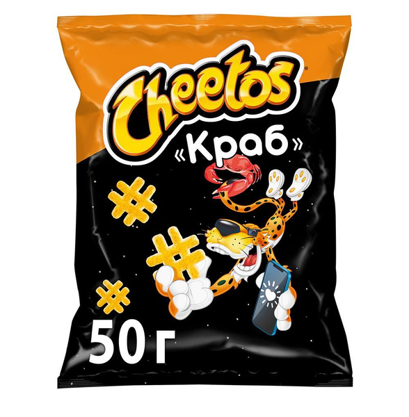 Снеки кукурузные со вкусом краба, Cheetos, 50 г, Россия - купить с ...