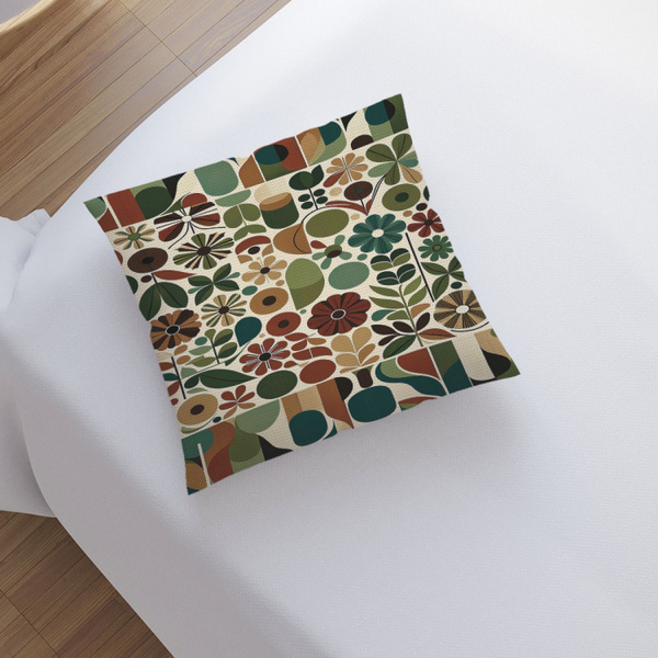 Наволочка декоративная на молнии JoyArty, чехол на подушку "Цветы и линии" 45х45 см купить на ...