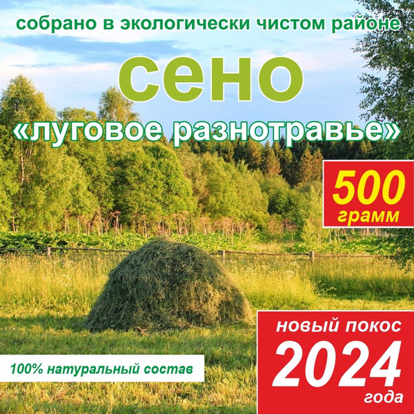 Сено "луговое разнотравье" 0,5 кг - купить с доставкой по выгодным ...