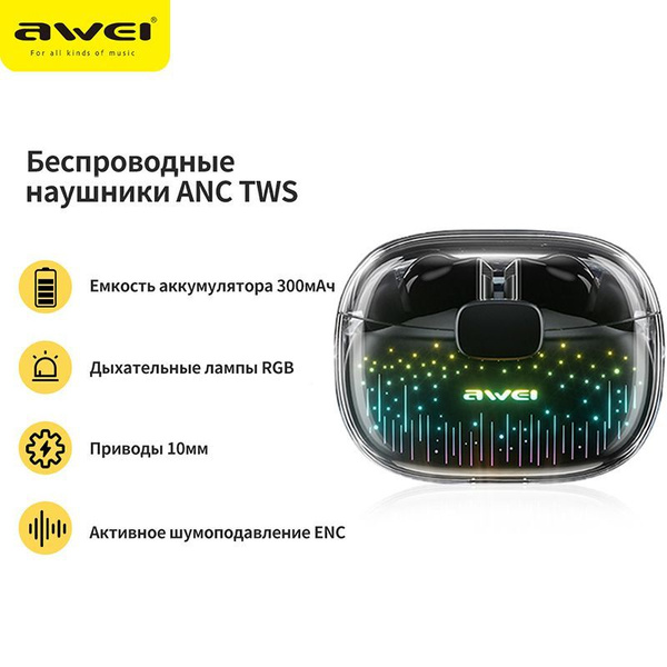 Наушники Внутриканальные Awei T52ANC-BK - купить по доступным ценам в ...