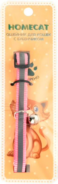 Homecat ошейник с бубенчиком для кошек, розовый, 20 - 30 см - купить с доставкой по выгодным ...