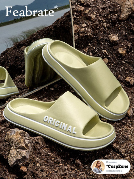 Шлепанцы Женский Feabrate, размер 35, 36 EVA Круглый нос, Толстая подошва Без каблука Без ...