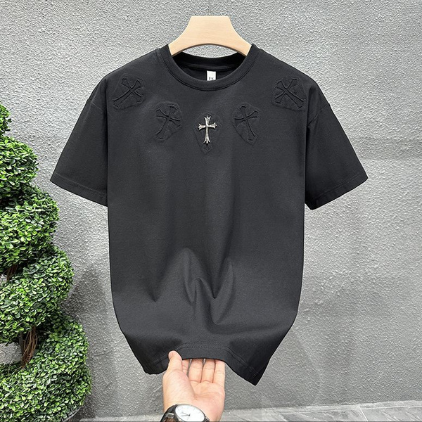 Футболка Chrome Hearts, размер 44, цвет дымчатый, Хлопок 75% спандекс ...