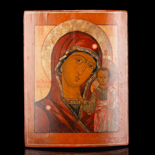 Икона Богоматерь Казанская, дерево, темпера, Российская империя, 1850-1880 гг. купить по низким ...