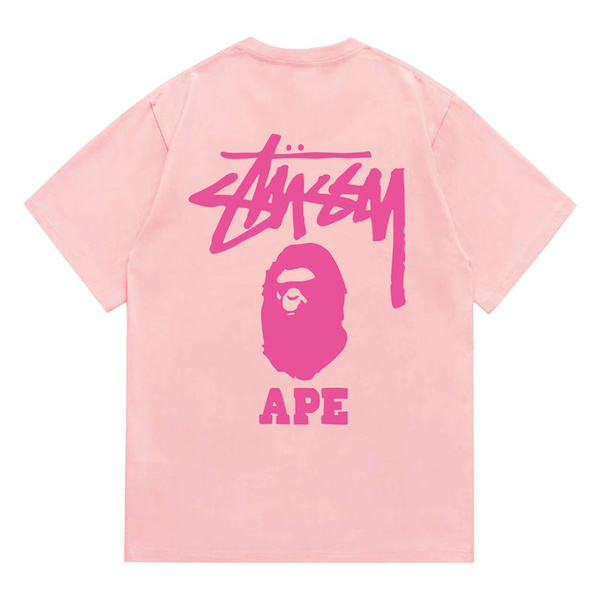 Футболка A BATHING APE, размер 52, цвет розовое облако, 100% - купить ...