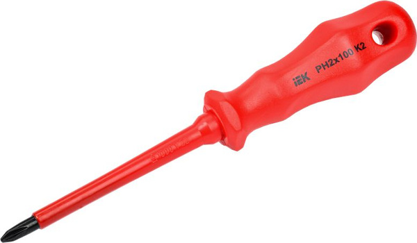 Отвертка диэлектрическая IEK / ИЭК ARMA2L 3 К2 шлицевая, со стальным стержнем и однокомпонентной ...