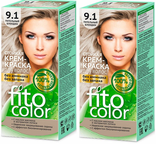 Fitocolor крем-краска для волос тон 9.1 пепельный блондин, 115 мл - купить с доставкой по ...