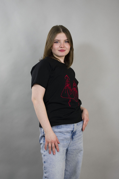 Футболка SVETLANA BATARON, размер 46, цвет черный, Хлопок 100% - купить ...