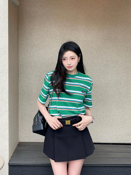 Футболка Miu Miu размер 44 цвет зеленый ХЛОПОК купить по выгодной цене в интернет магазине