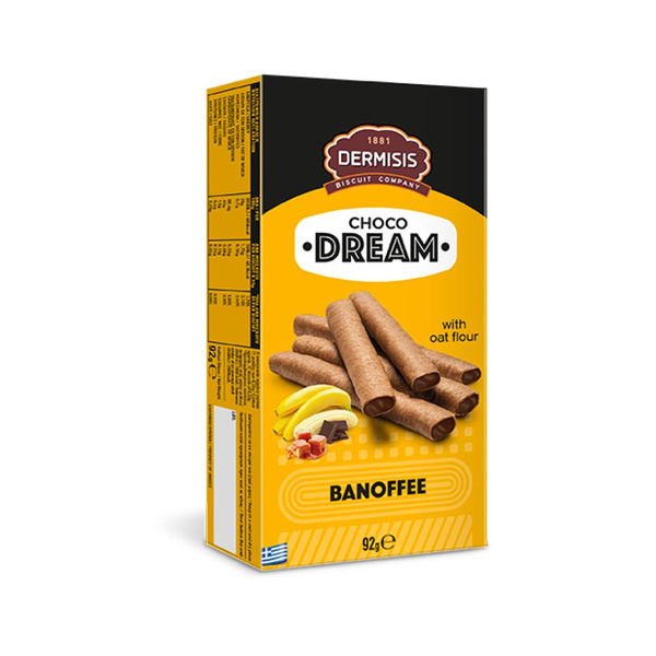 Вафельные трубочки Dermisis с бананово-шоколадной начинкой CHOCO DREAM, 92 г - купить с ...
