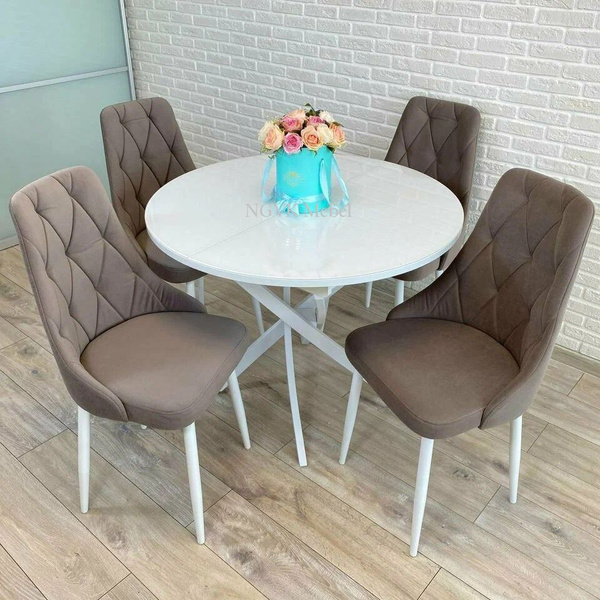 Кухонный стол круглый и стулья для кухни, комплект стол со стульями ...