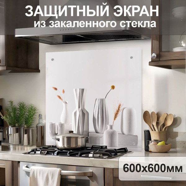 Защитный экран от брызг на плиту 600х600х4мм. Стеновая панель для кухни ...