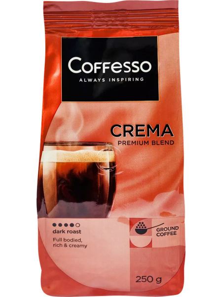 Кофе молотый COFFESSO Crema, 250г - купить с доставкой по выгодным ...