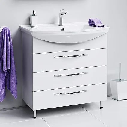 Aqwella Тумба с раковиной, Aqwella Allegro 85 с 3 ящиками, 86.5х49х85 см купить на OZON по ...