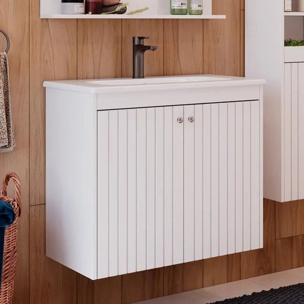 Тумба под раковину Lemark Romance 80 белая глянцевая - купить с доставкой по выгодным ценам в ...