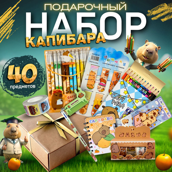 Подарочный канцелярский набор КАПИБАРА 40 предметов купить на OZON по ...