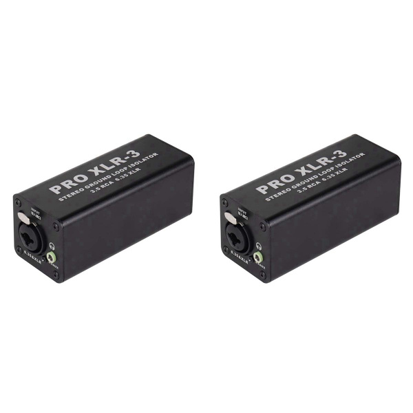 2X PRO XLR-3 Стерео изолятор заземляющего контура 3,5 6,35 XLR Аудио ...