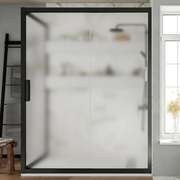 Душевой уголок STWORKI Эстерсунд без поддона, стеклянный, черный, 110x80, прямоугольный, с ...