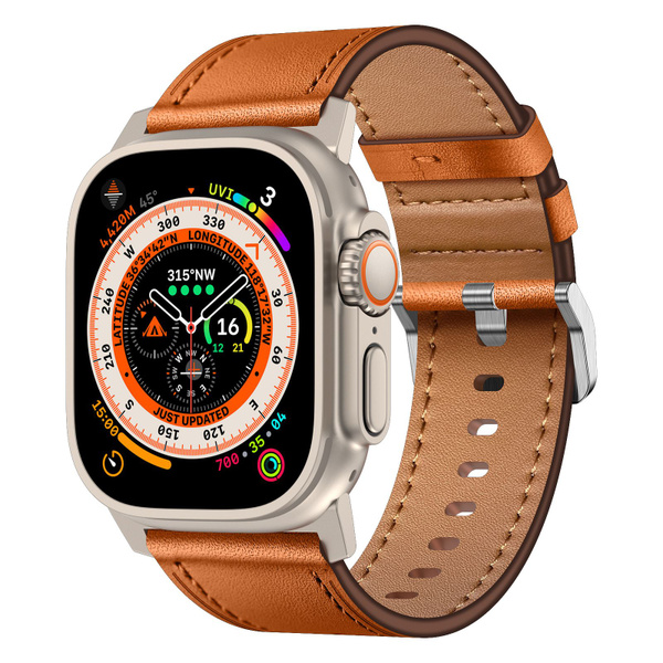 Кожаный ремешок, подходит для Apple iWatch 1-9 SE Ultra2/Ultra 49MM, 42 ...
