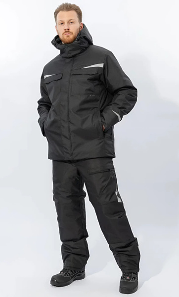 Костюм рабочий Мужской BRODEKS, размер 60, 62 черный Полиэстер, Оксфорд Разноцветный Кнопки ...