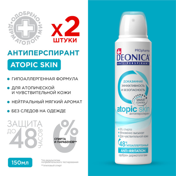 Дезодорант женский Deonica Антиперспирант PROpharma Atopic Skin, для атопической кожи спрей ...