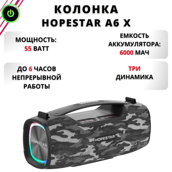 Характеристики Колонка Hopestar A6 X, беспроводная радио колонка A6X с ...