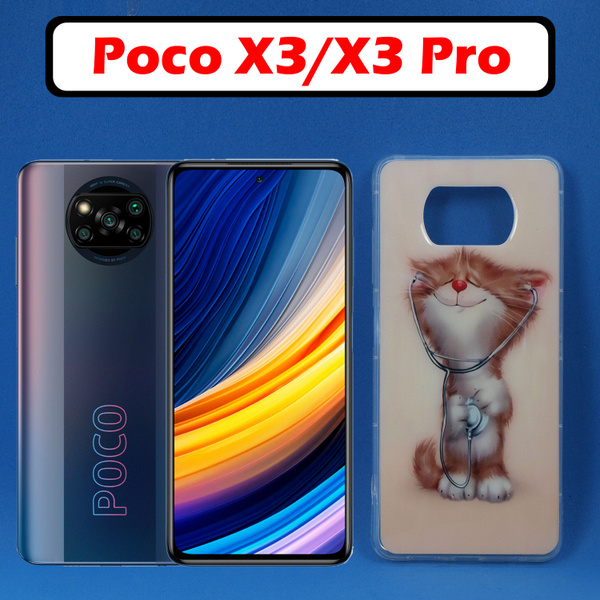 Чехол накладка для Poco X3 / X3 NFS и X3 Pro Кот,пластик купить на OZON ...