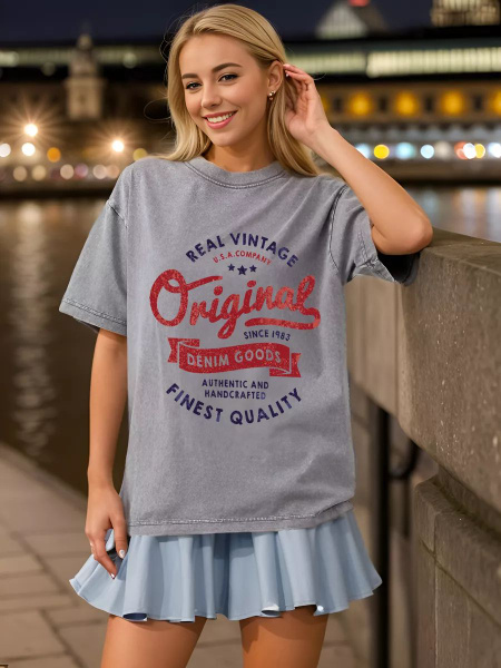 Футболка Мужской, Женский yutti серый Длинный, размер 42 свободный Повседневный Китай (Тайвань ...