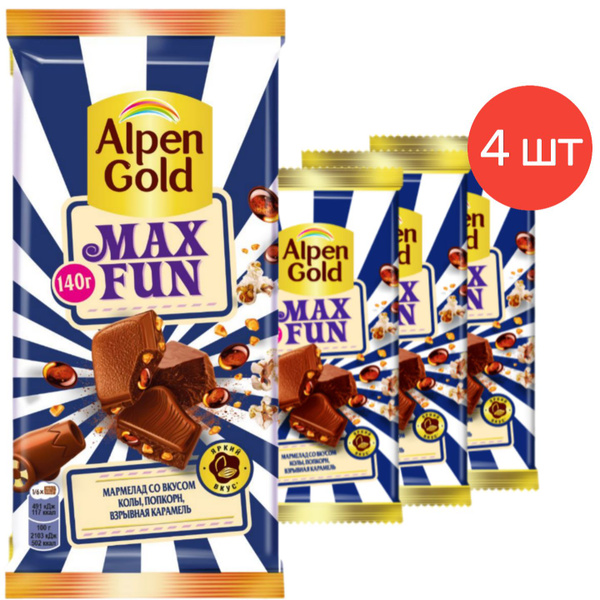 Характеристики Молочный шоколад Alpen Gold MAX FUN с мармеладом со ...