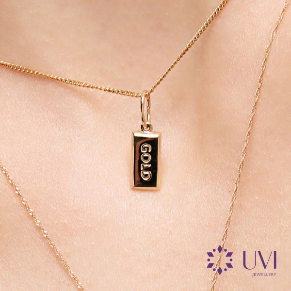 Подвеска золотая 585 на шею женская, слиток золота gold, UVI Jewellery ...