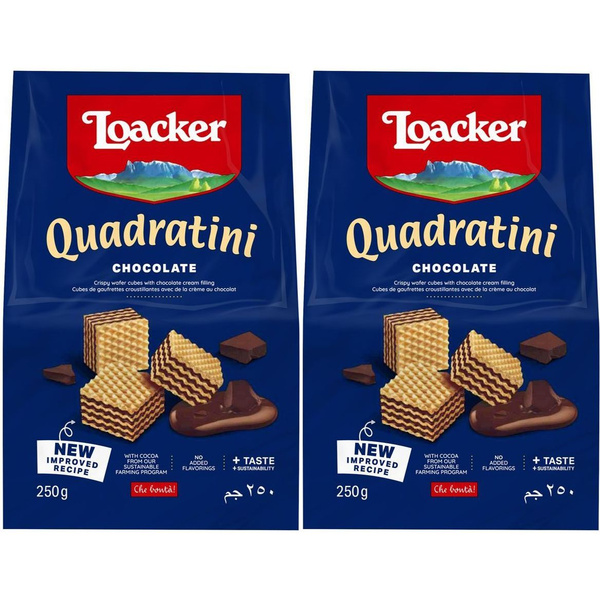 Вафли Loacker Квадратини Шоколад 250 г набор 2 штуки купить на Ozon