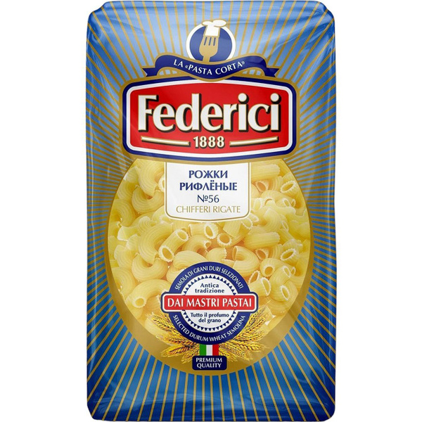 Макаронные изделия Federici Рожки рифленые No 056 500 г купить на OZON по низкой цене (1731750036)