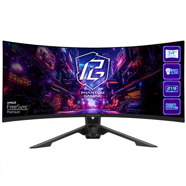 ASRock 34" Монитор PG34QRT3A, VA, 3440x1440, 180 Гц_230929 озон, черный ...