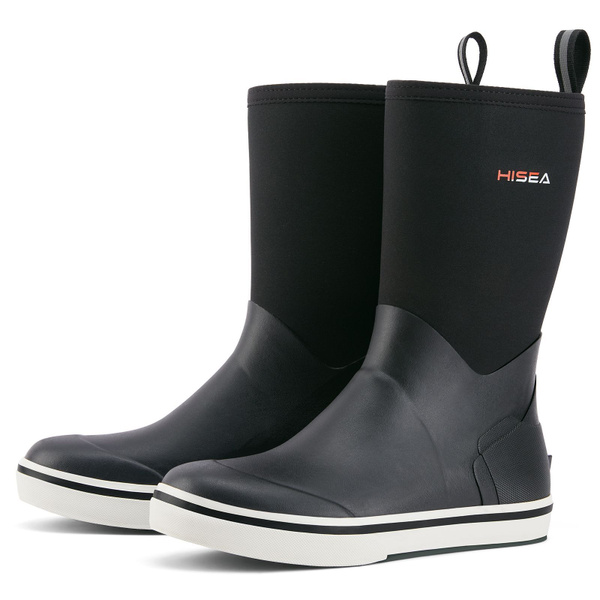 Сапоги резиновые Мужской HISEA черный Резина США Без застёжки Демисезон ...